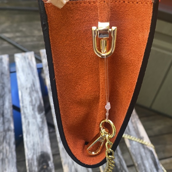 castellani viola | Bags | Viola Castellani Orange Leather Chain Bag ...